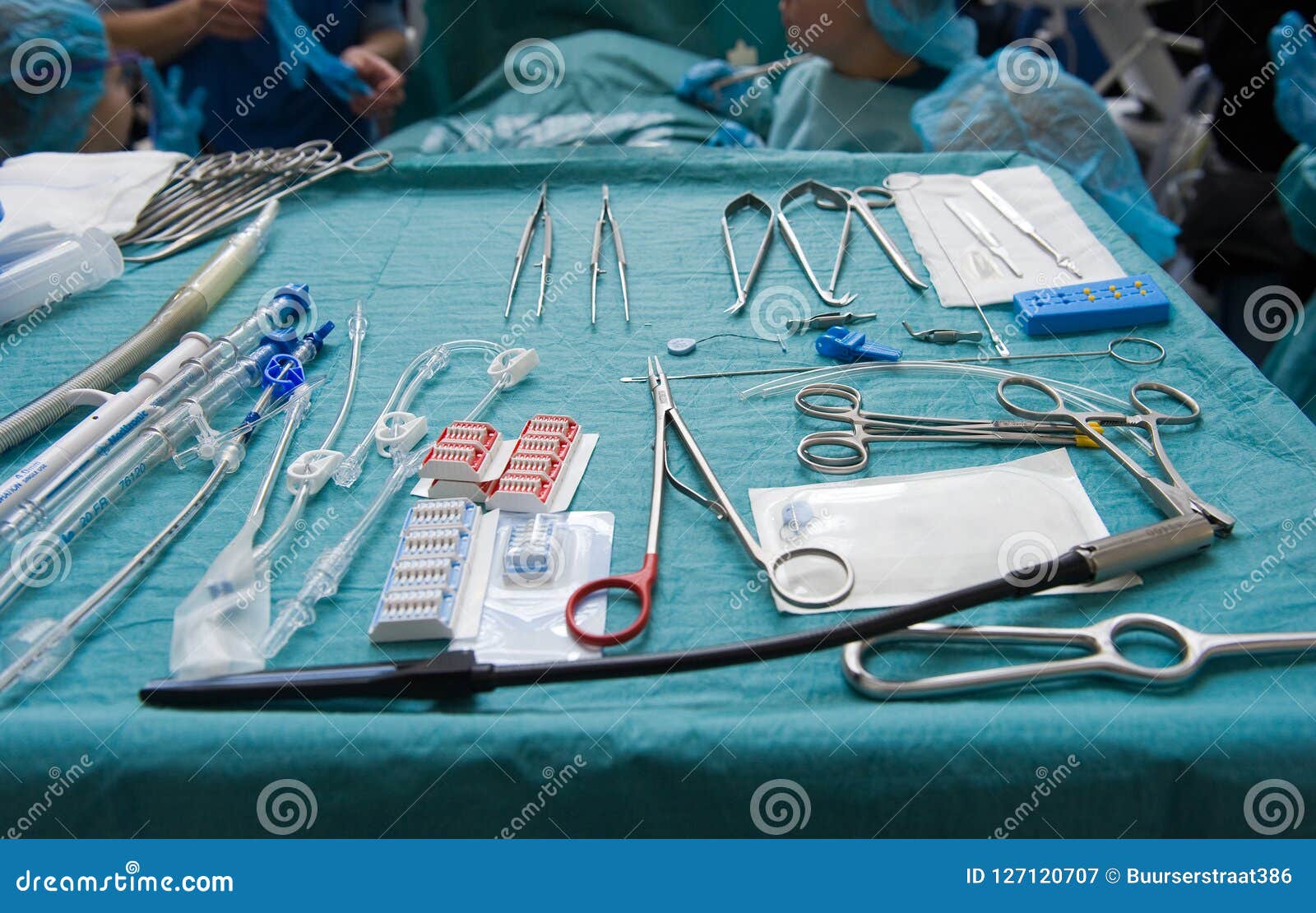 Tools on operating table stock image. Image of cardiac - 127120707