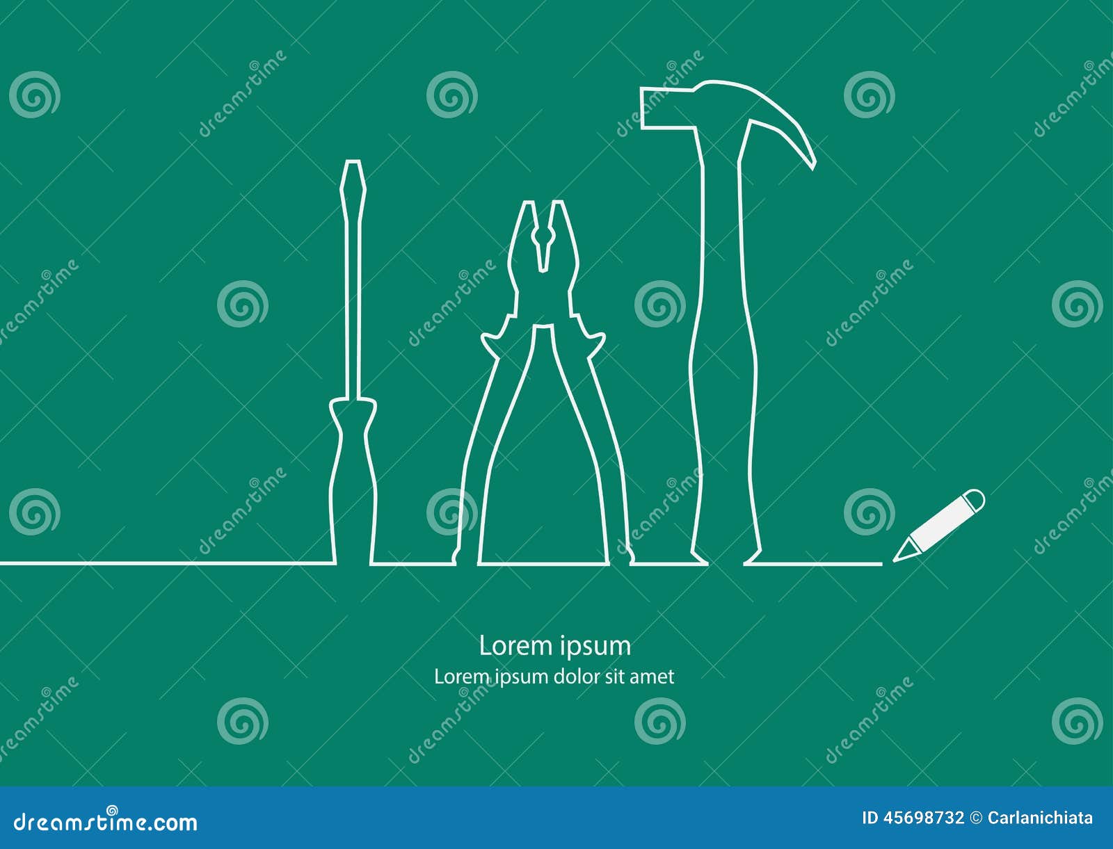 Tools outline stock vector. Illustration of card, icons - 45698732