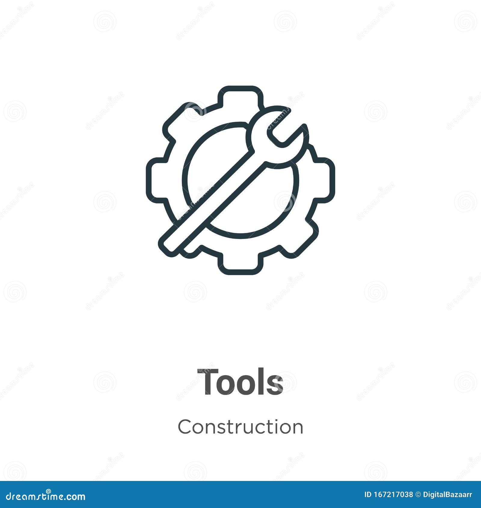 Tools Outline Vector Icon. Thin Line Black Tools Icon, Flat Vector ...