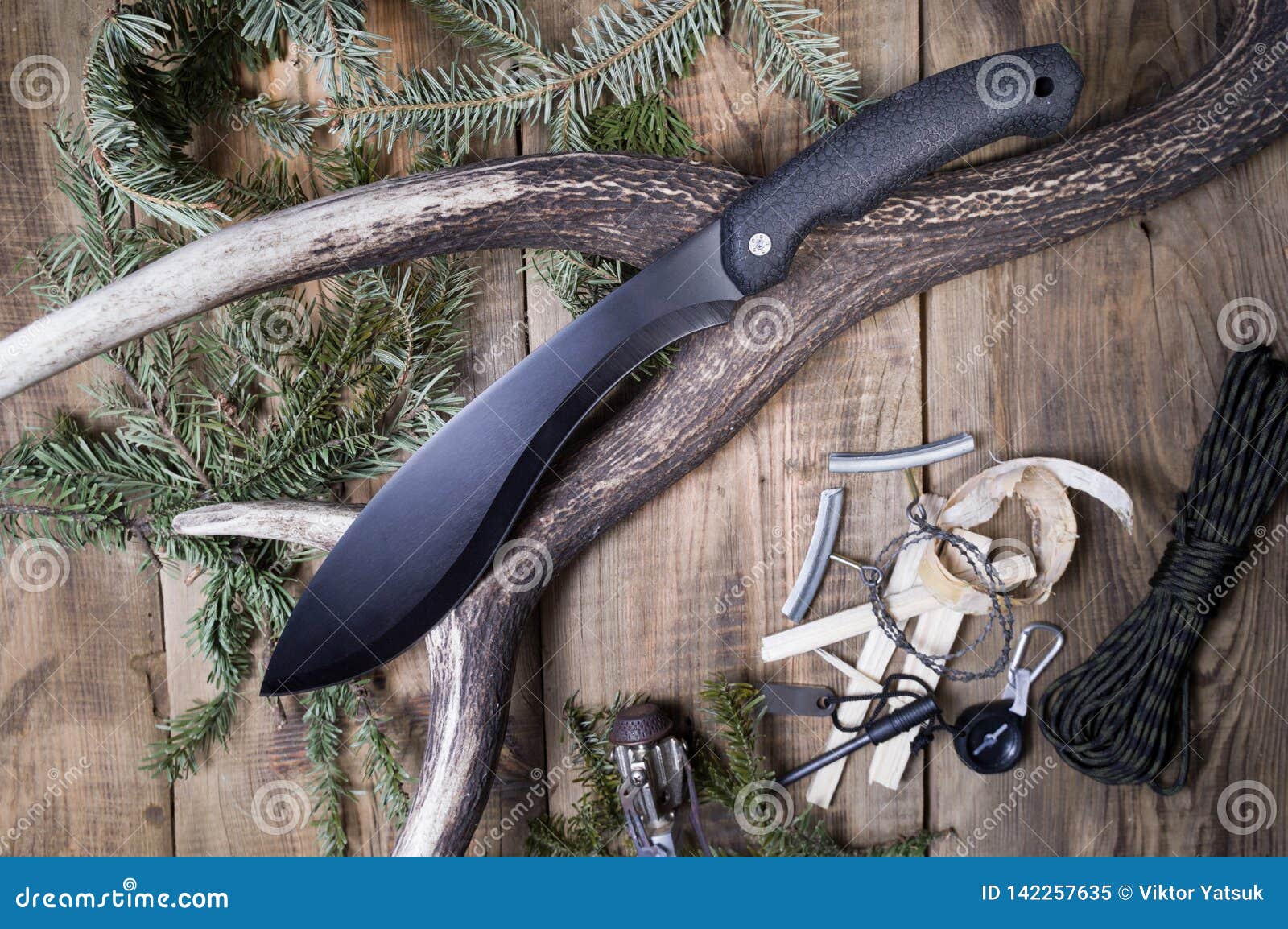 Tools for Overnight in the Forest. Tools for the Expedition Stock Image ...