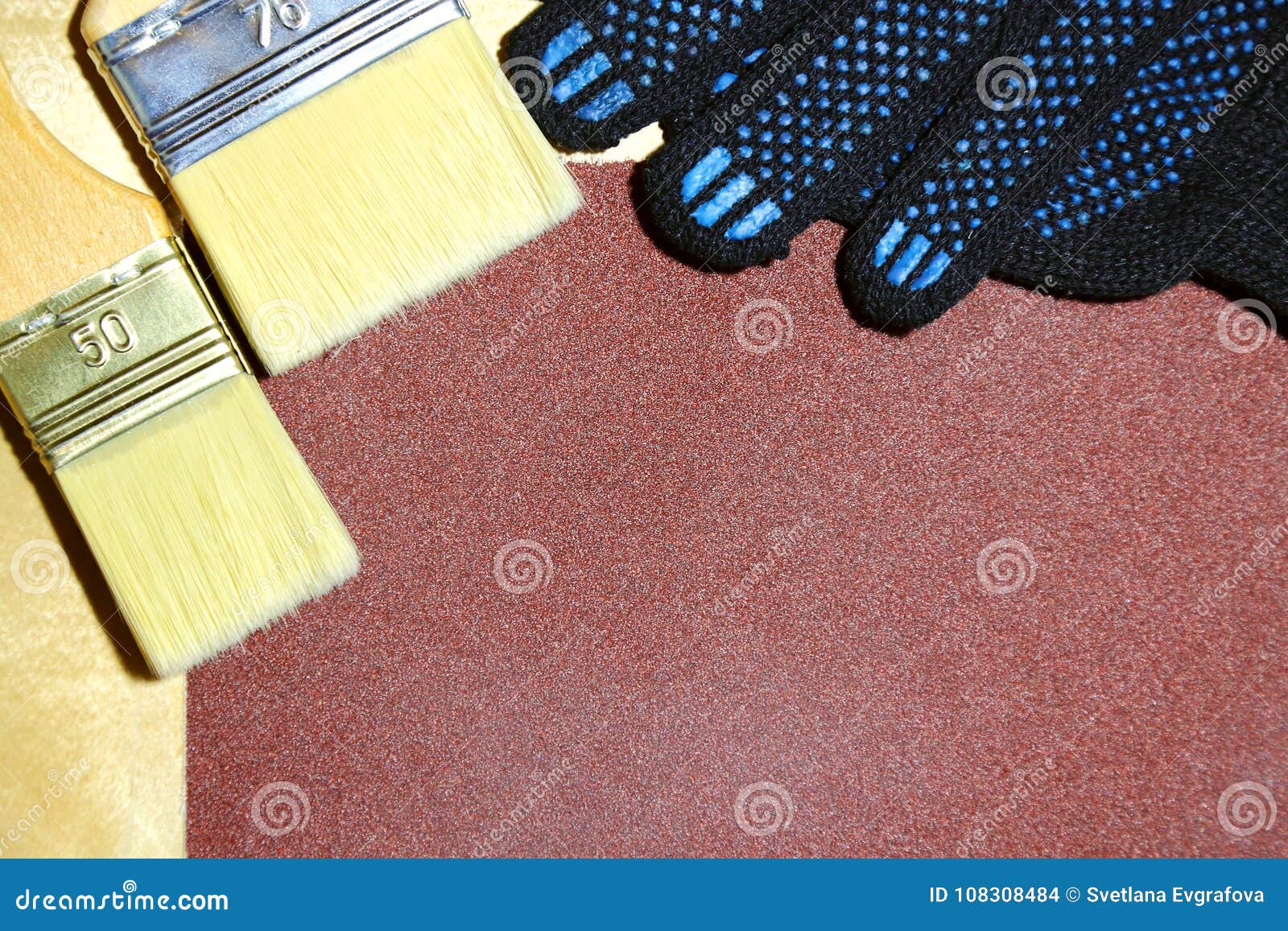 Tools Paint Ink Scrapers Blue On Tray Royalty-Free Stock Photography ...