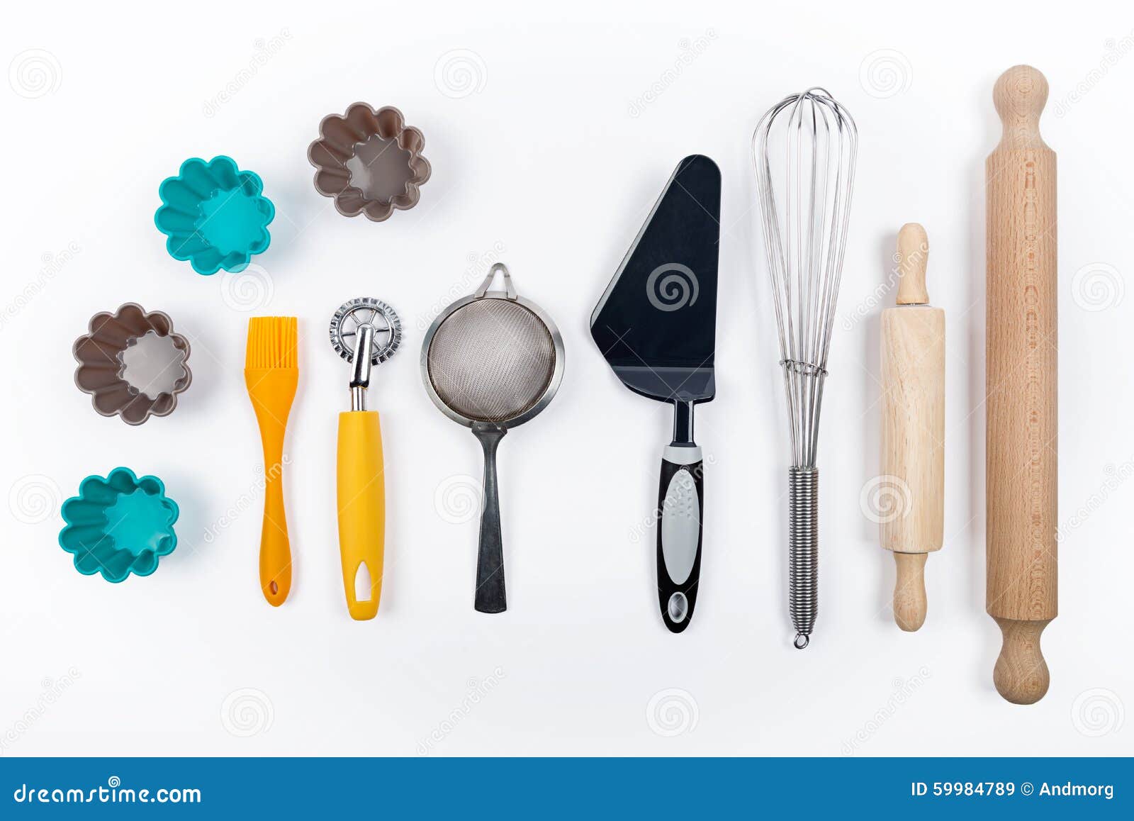 Tools Pastry on White Background Stock Image - Image of flour, life ...