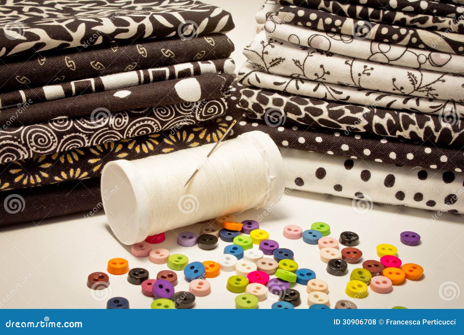 Tools for Patchwork Black and White Stock Photo - Image of fiber ...