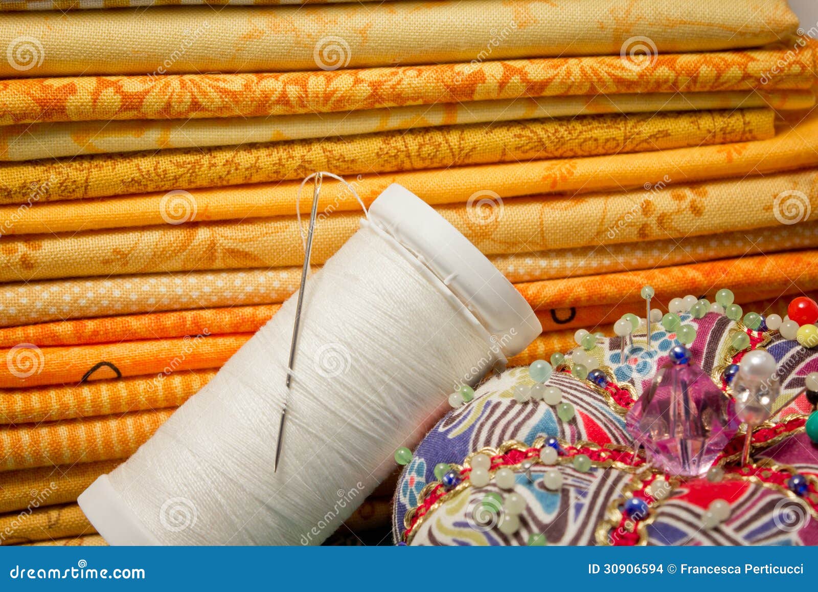 Tools for Patchwork in Yellow Closeup Stock Photo - Image of leisure ...