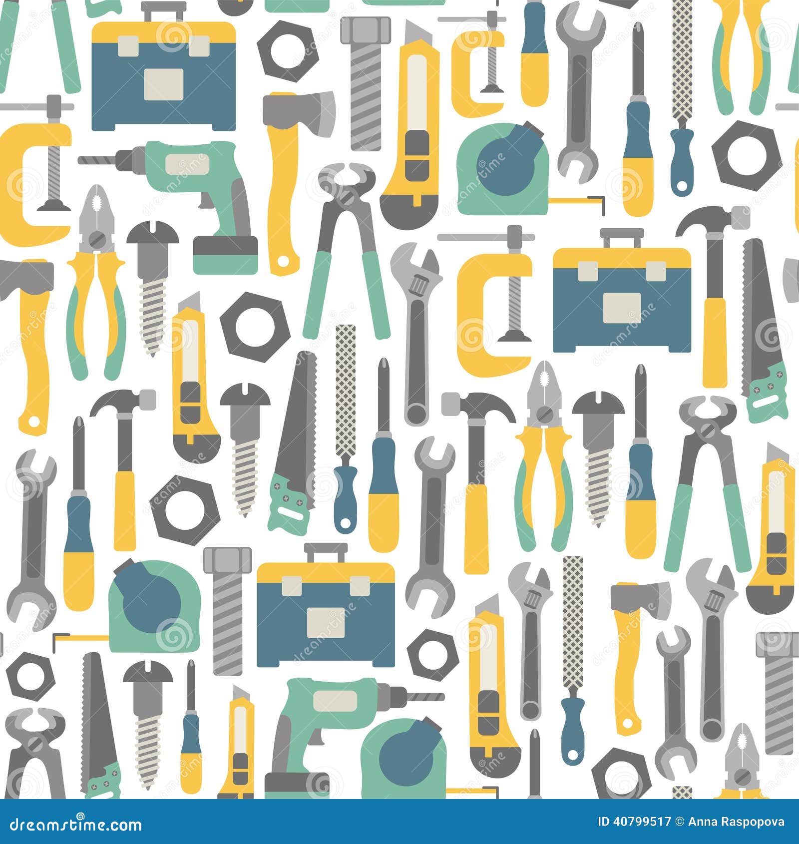Tools pattern stock vector. Illustration of rasp, wallpaper - 40799517