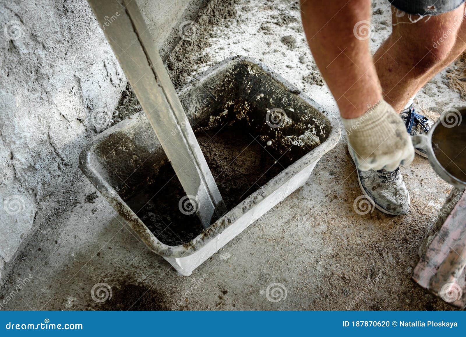 Tools for Plaster on Construction Site Stock Photo - Image of tool ...