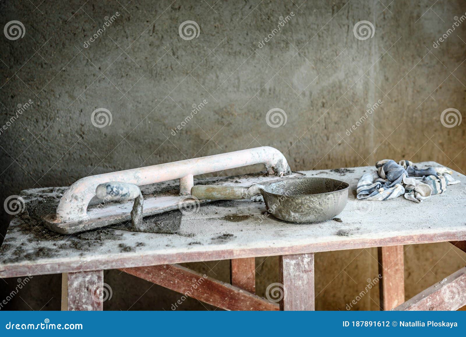 Tools for Plaster on Construction Site Stock Photo - Image of ...