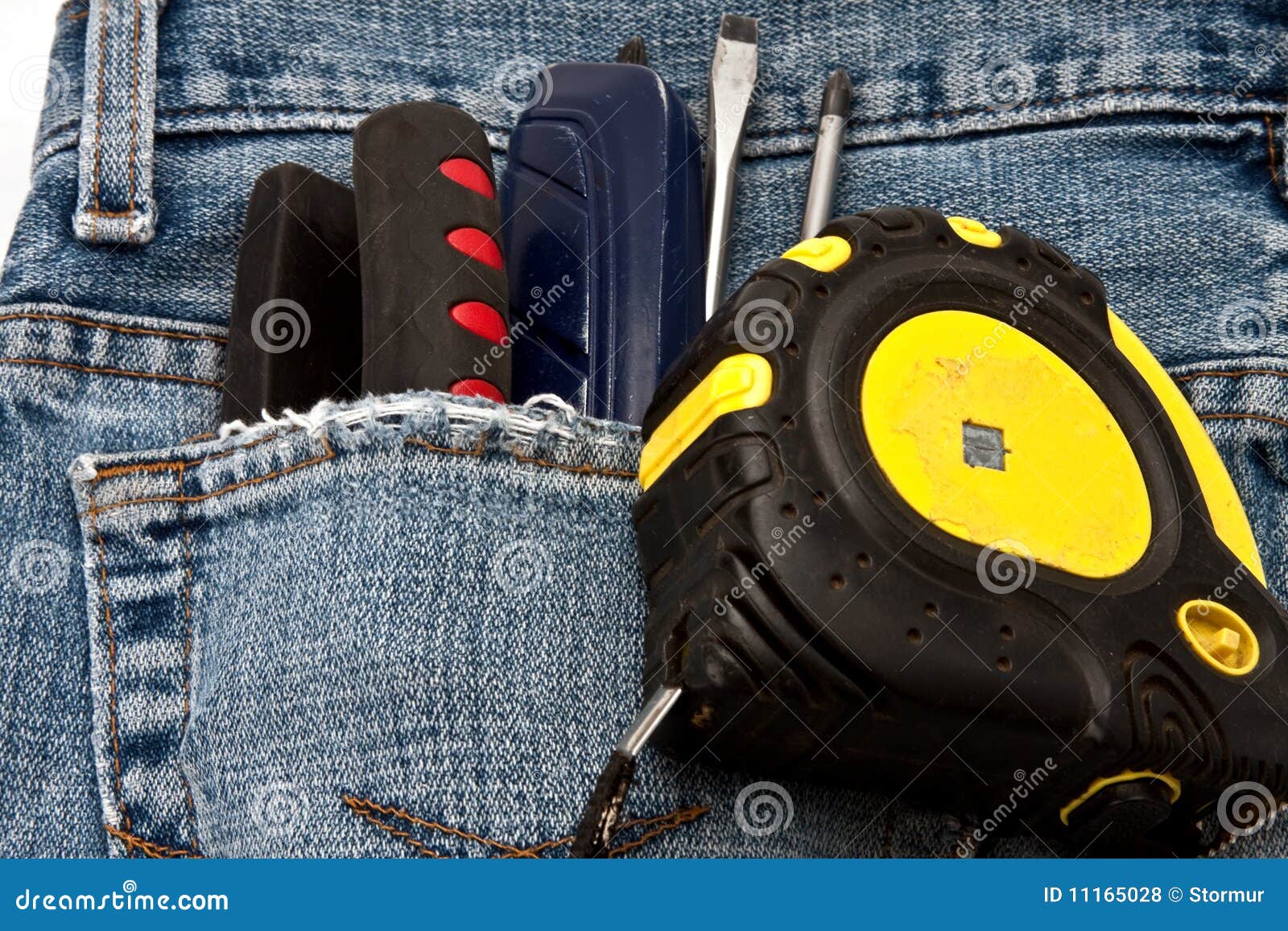 Tools in pocket stock photo. Image of steel, background - 11165028