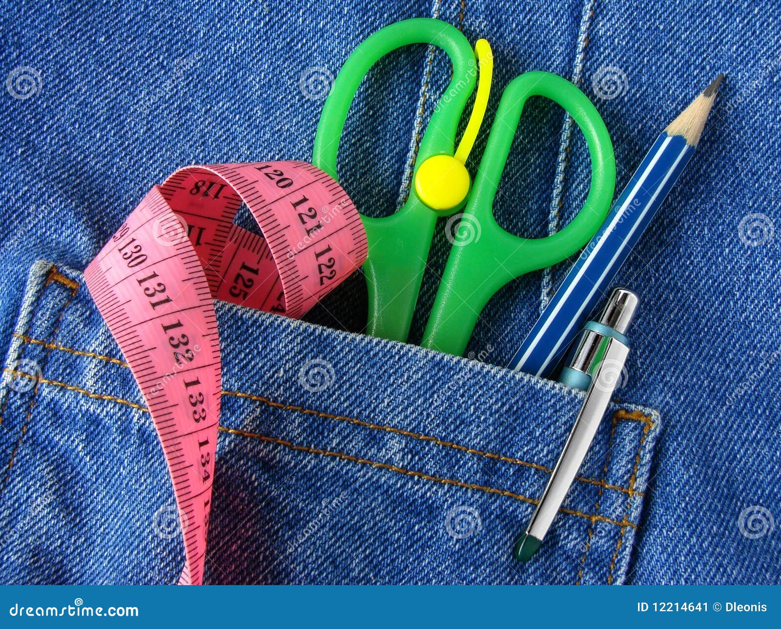 Tools in pocket stock image. Image of material, pencil - 12214641