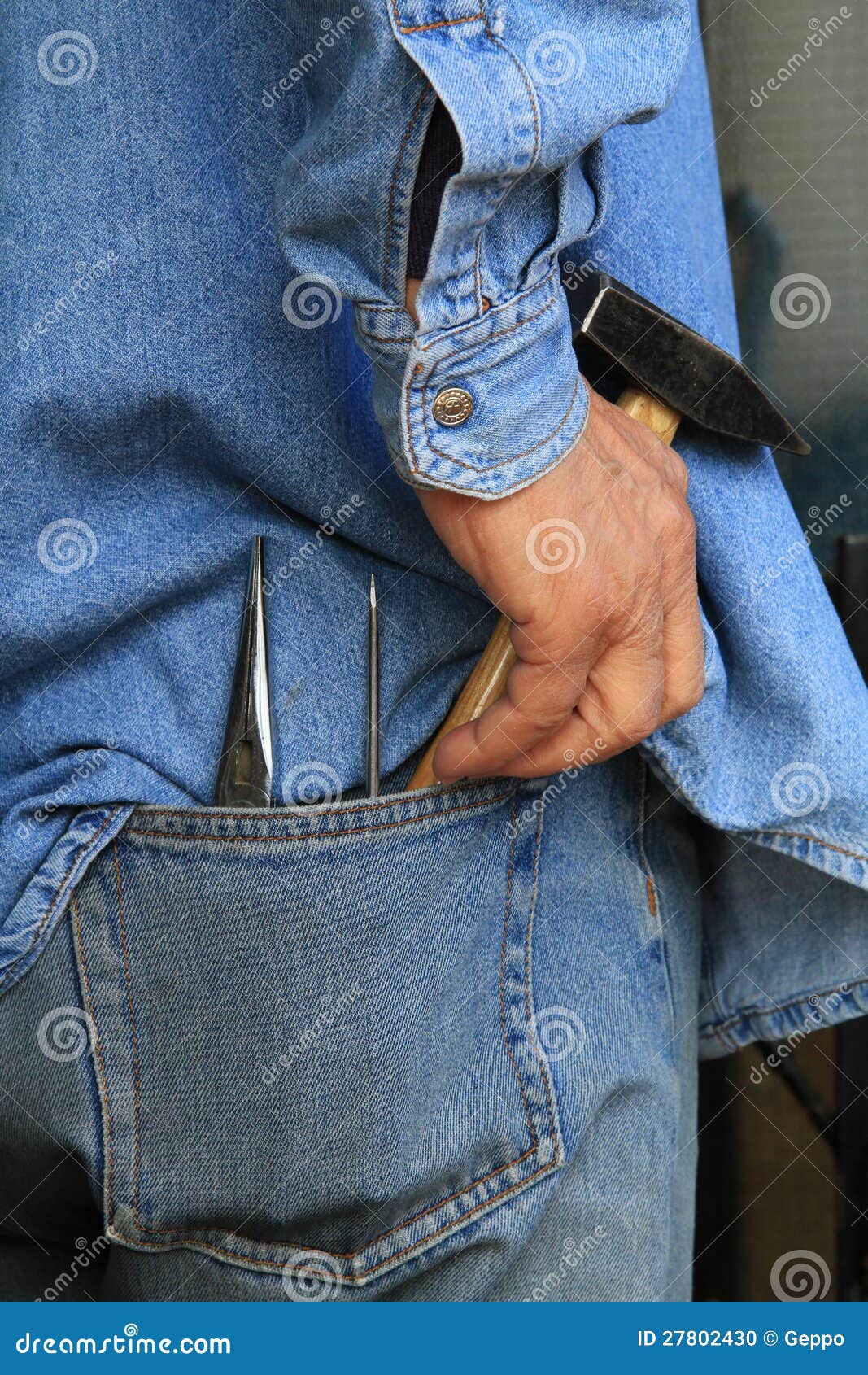 Tools in the pocket stock photo. Image of pocket, jeans - 27802430