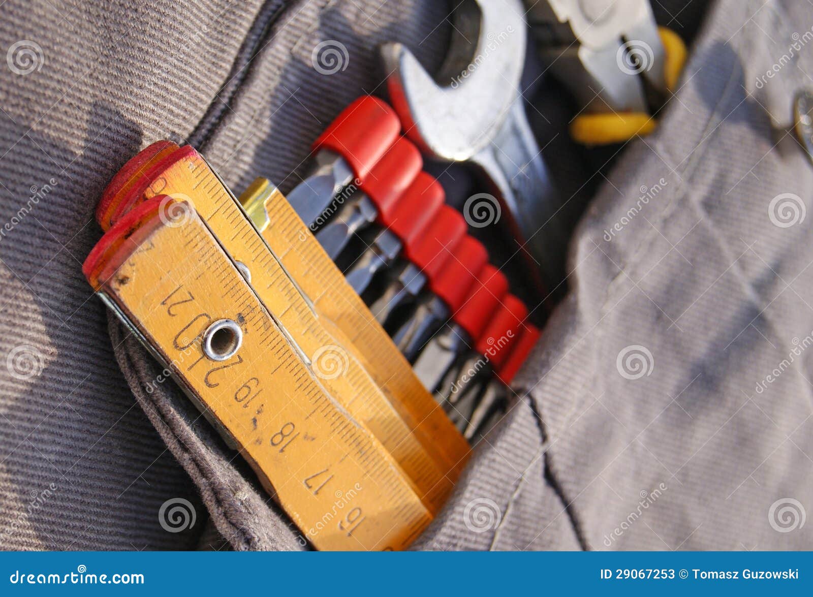Tools in pocket stock image. Image of contractor, metalworker - 29067253