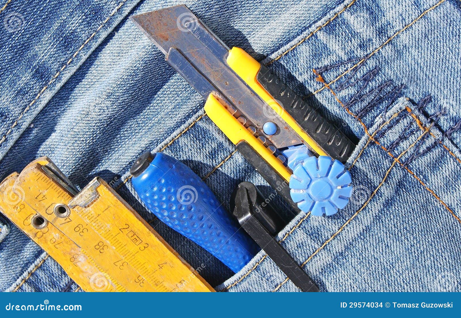 Tools in pocket stock photo. Image of jeans, tool, work - 29574034