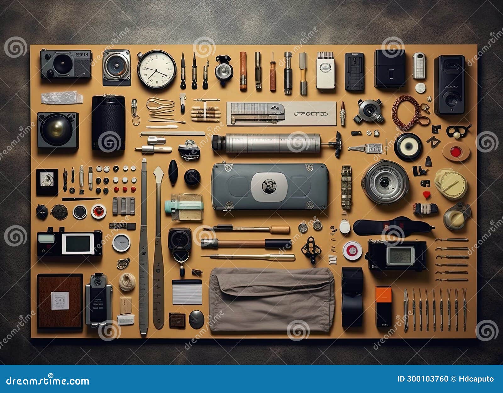 Tools and Precision Objects in an Organized Collection Stock ...