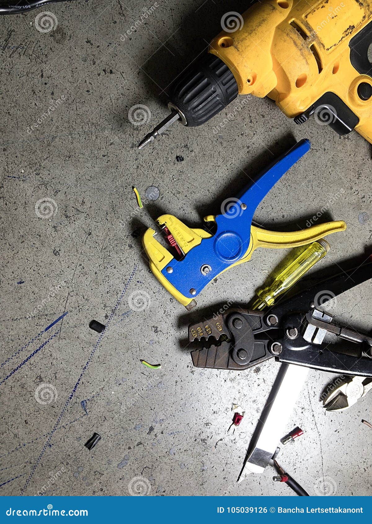 Tools Prepairing Something Laying on the Floor Stock Photo - Image of ...