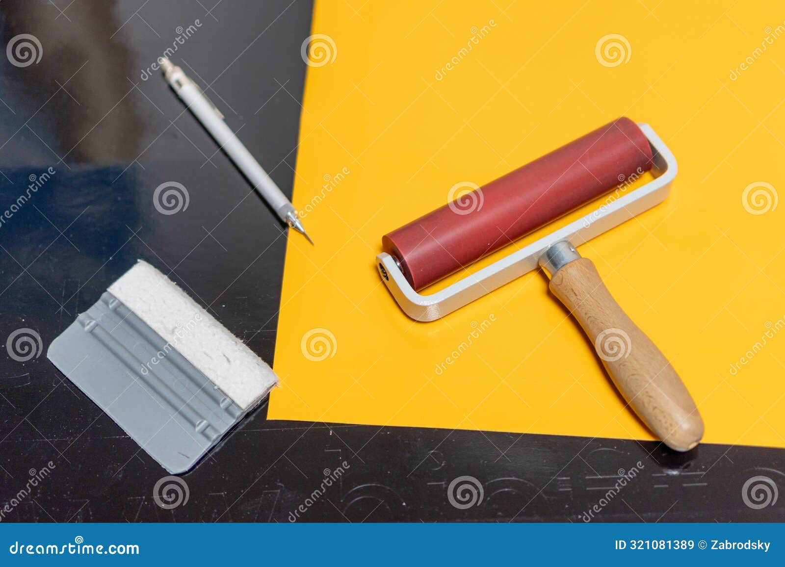Tools for the Production of Advertising Stickers from Foil Stock Image ...