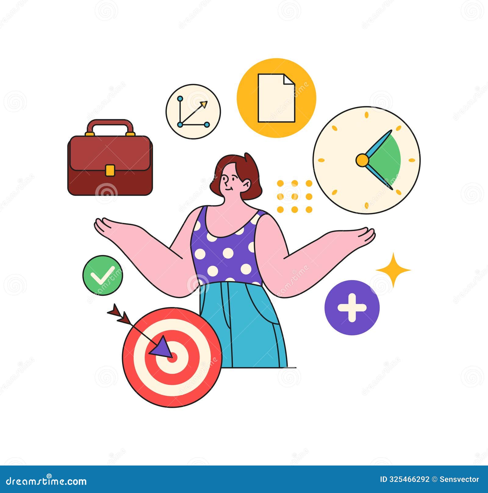 Tools for Productivity and Work Efficiency Stock Illustration ...