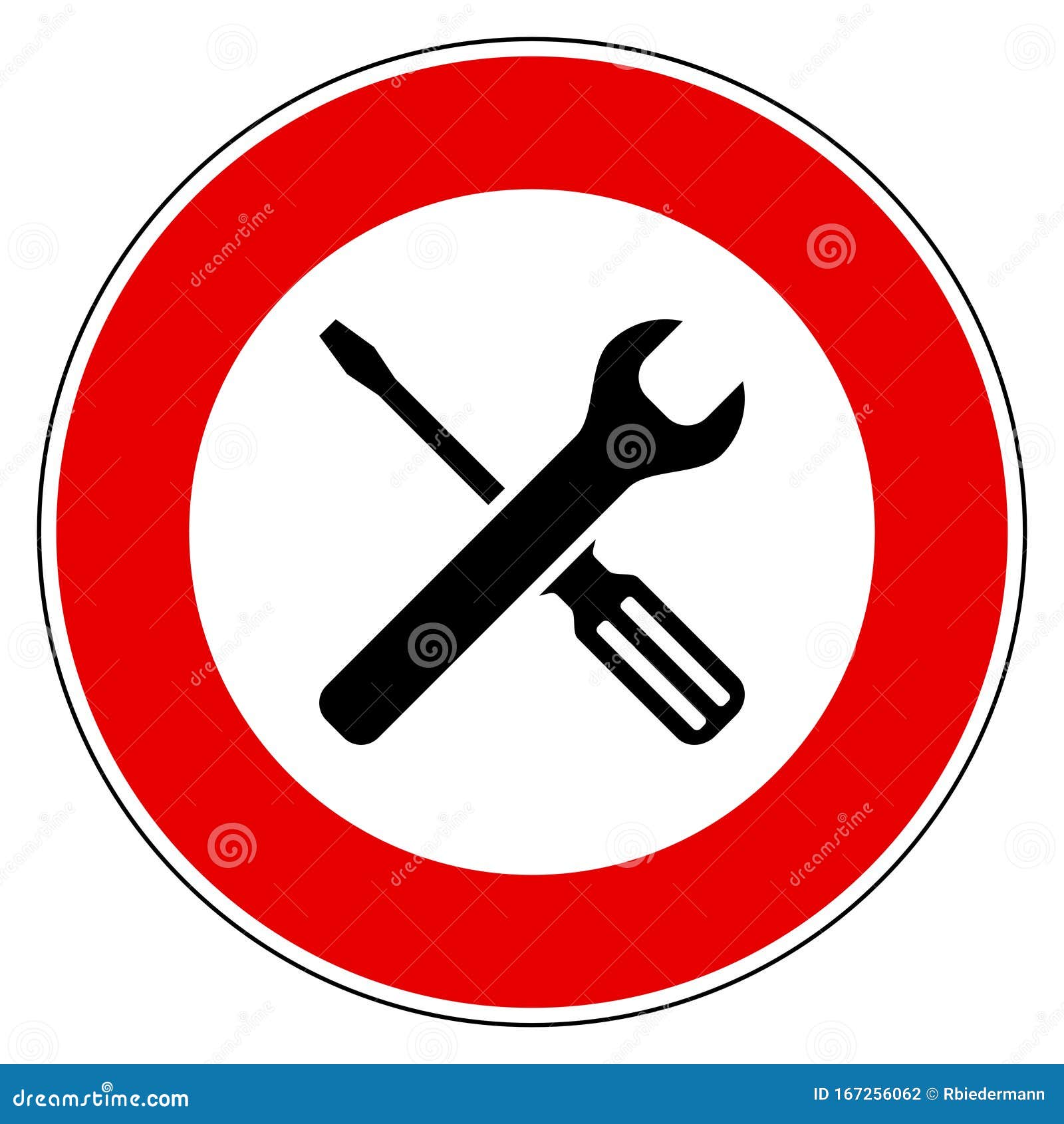 Tools and prohibition sign stock vector. Illustration of tools - 167256062