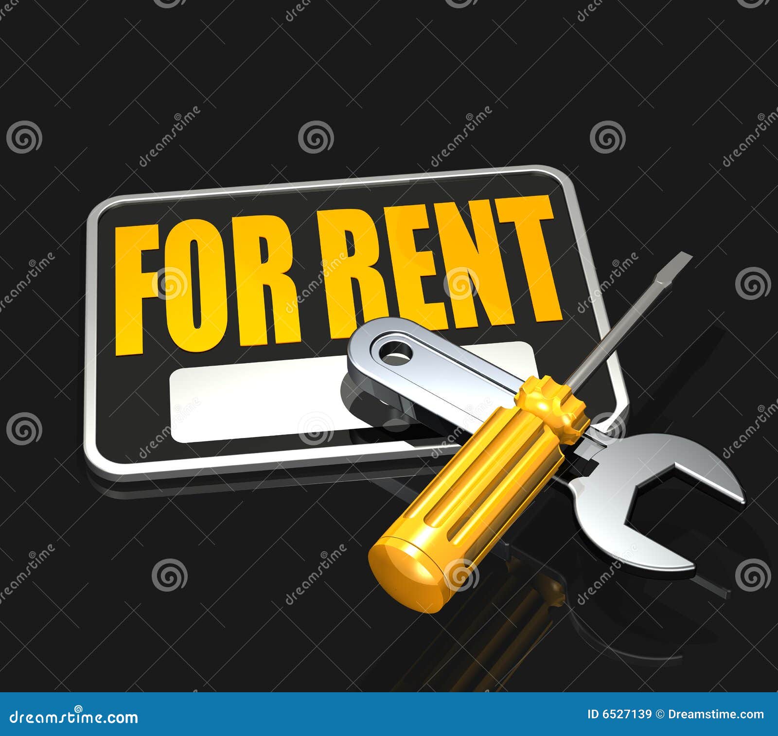 Tools and for Rent Sign stock illustration. Illustration of rental ...