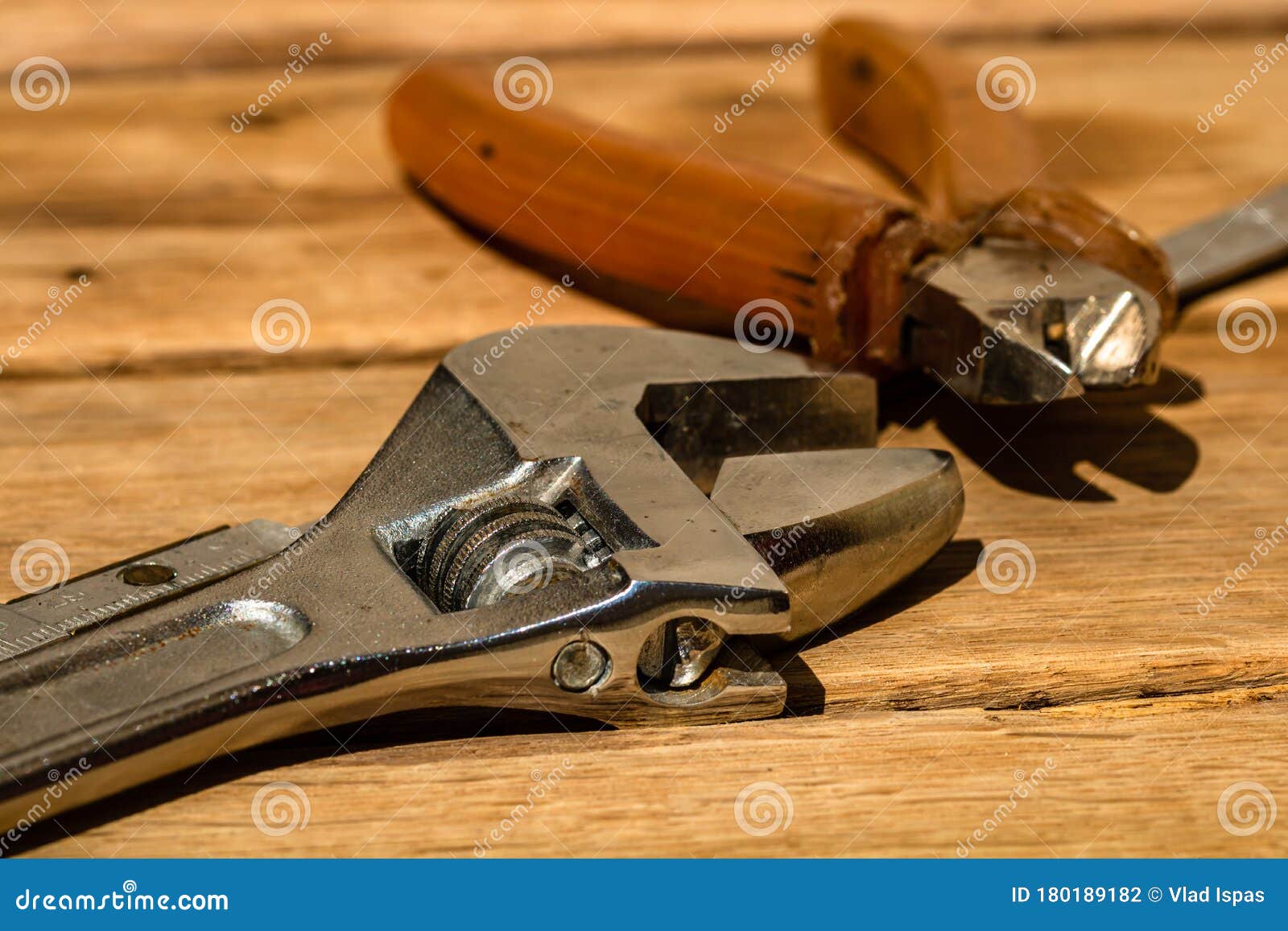 Tools for Repair and Building. Hummer, Adjustable Spanner, Ruler Stock ...