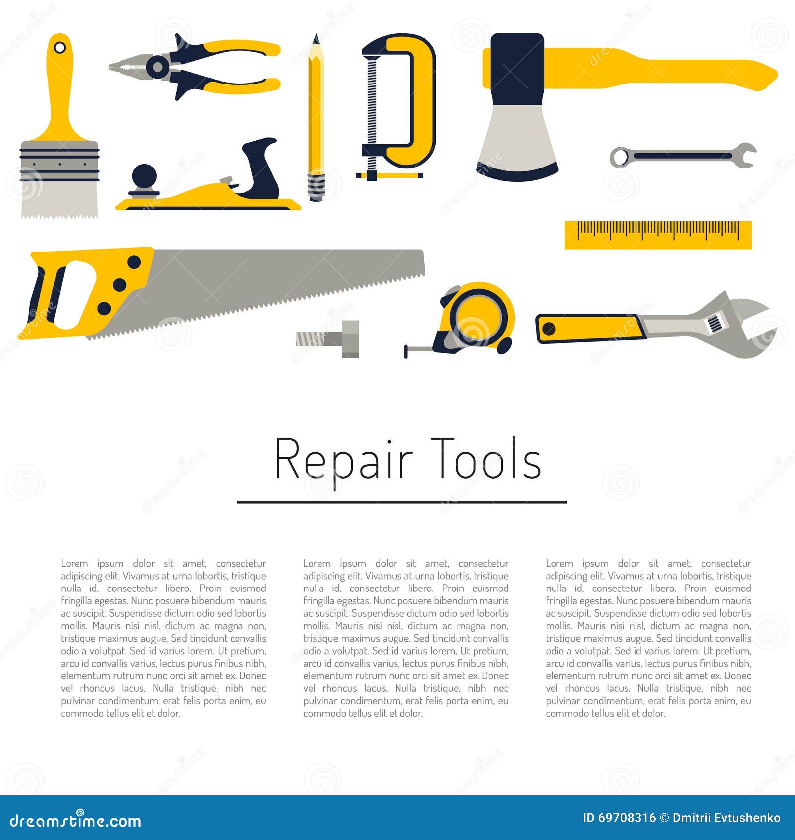 Tools for repair stock illustration. Illustration of metal - 69708316