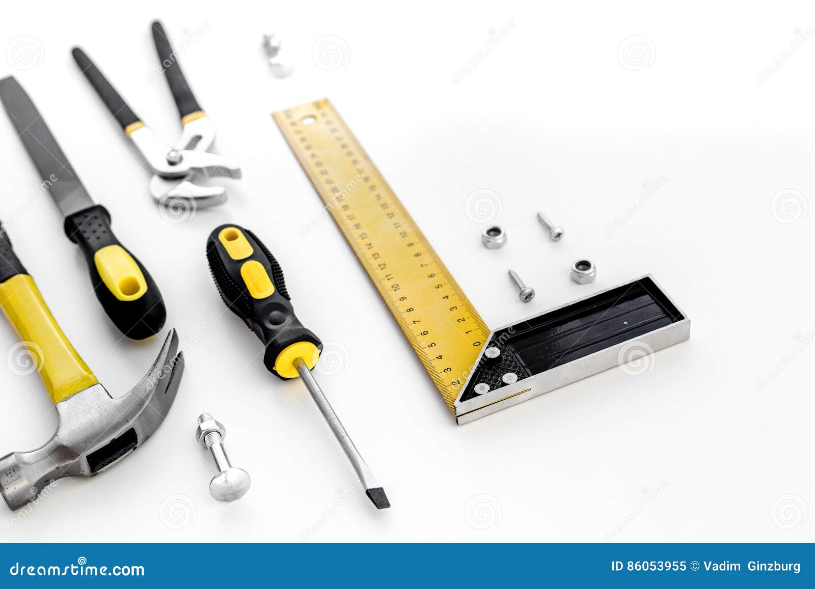 Tools for Repairing Top View on White Background Stock Image - Image of ...