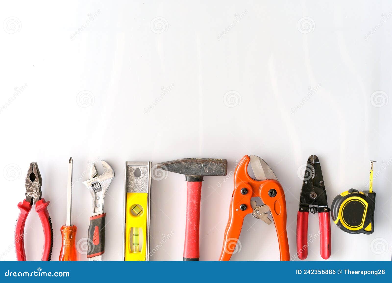 Tools for Repairing Top View on White Background for Maintenance and ...