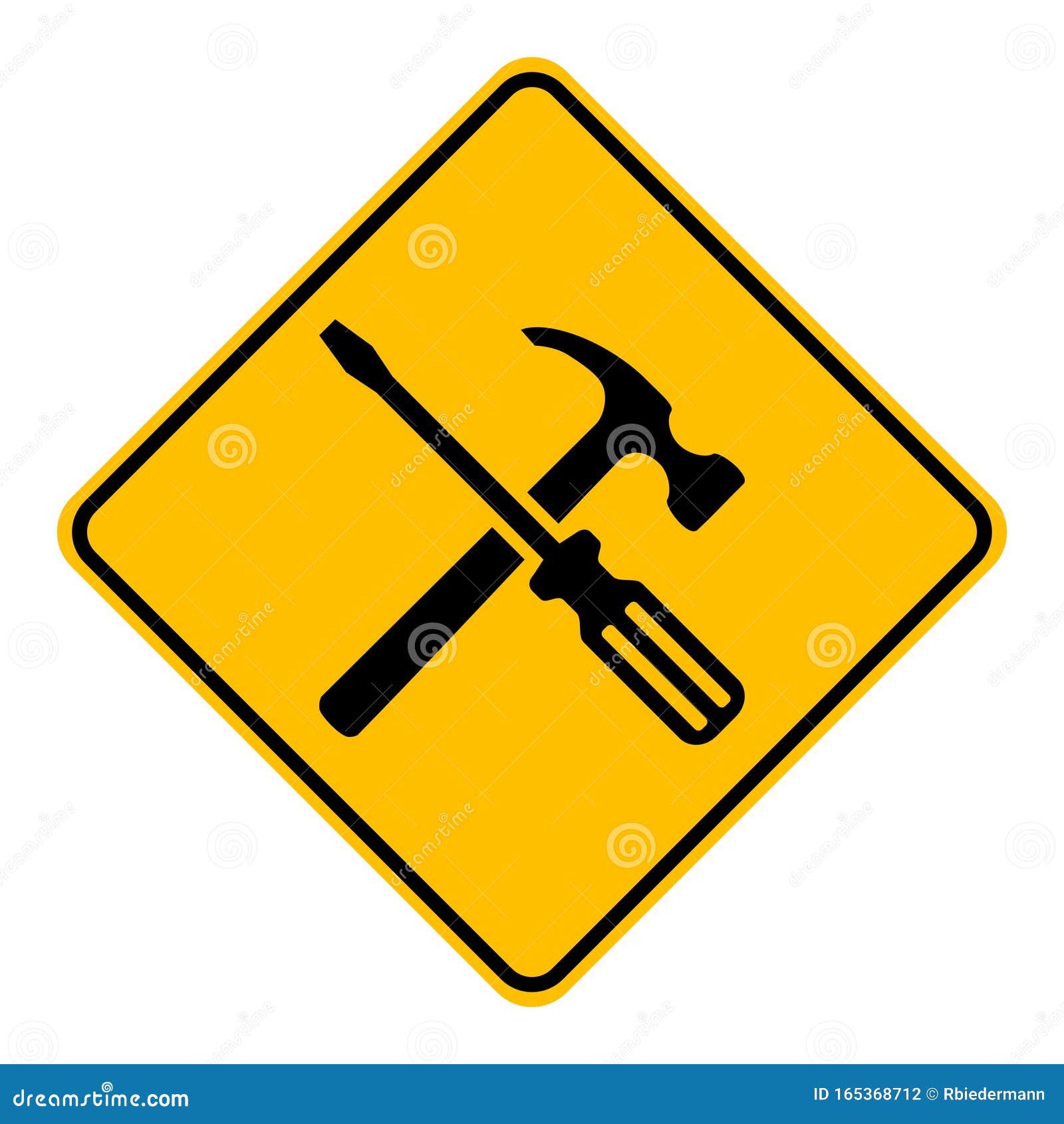 Tools and road sign stock vector. Illustration of tool - 165368712
