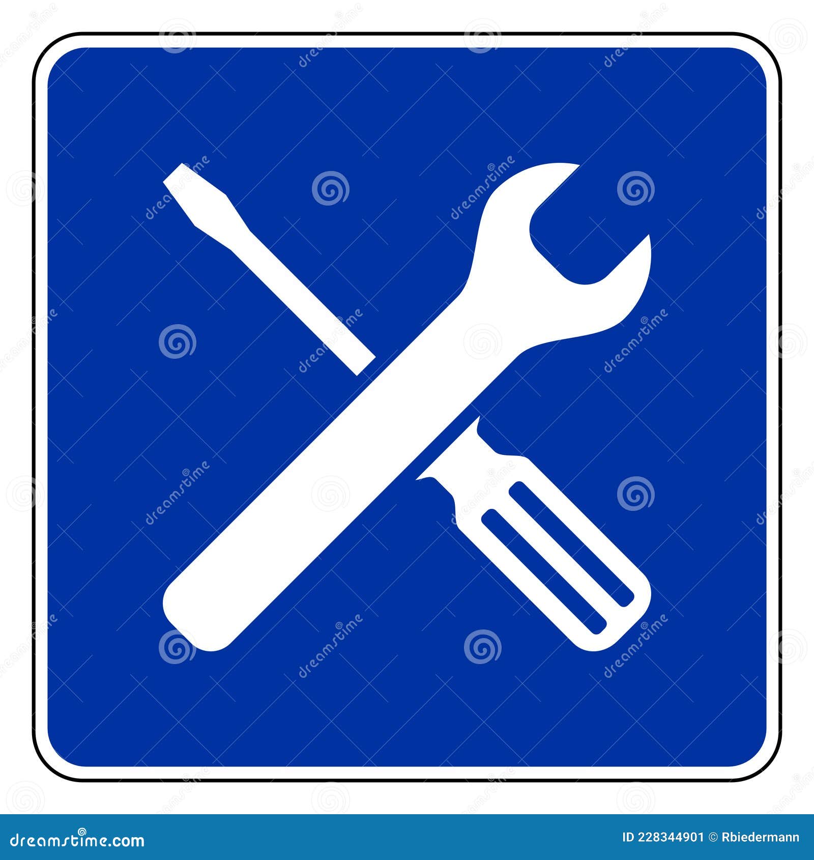 Tools and road sign stock vector. Illustration of information - 228344901