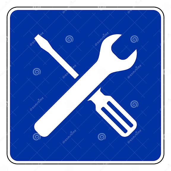 Tools and road sign stock vector. Illustration of information - 228344901
