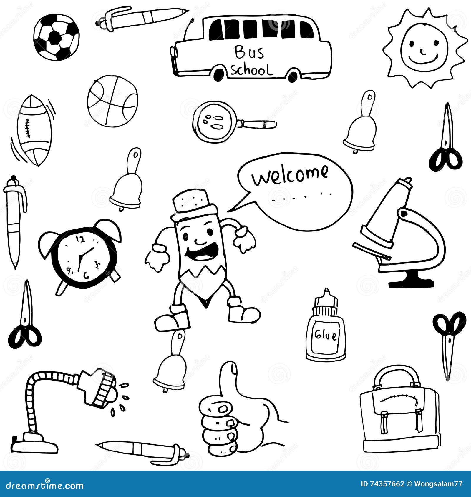 Art Tools ,school - Doodles Set Vector Illustration | CartoonDealer.com ...