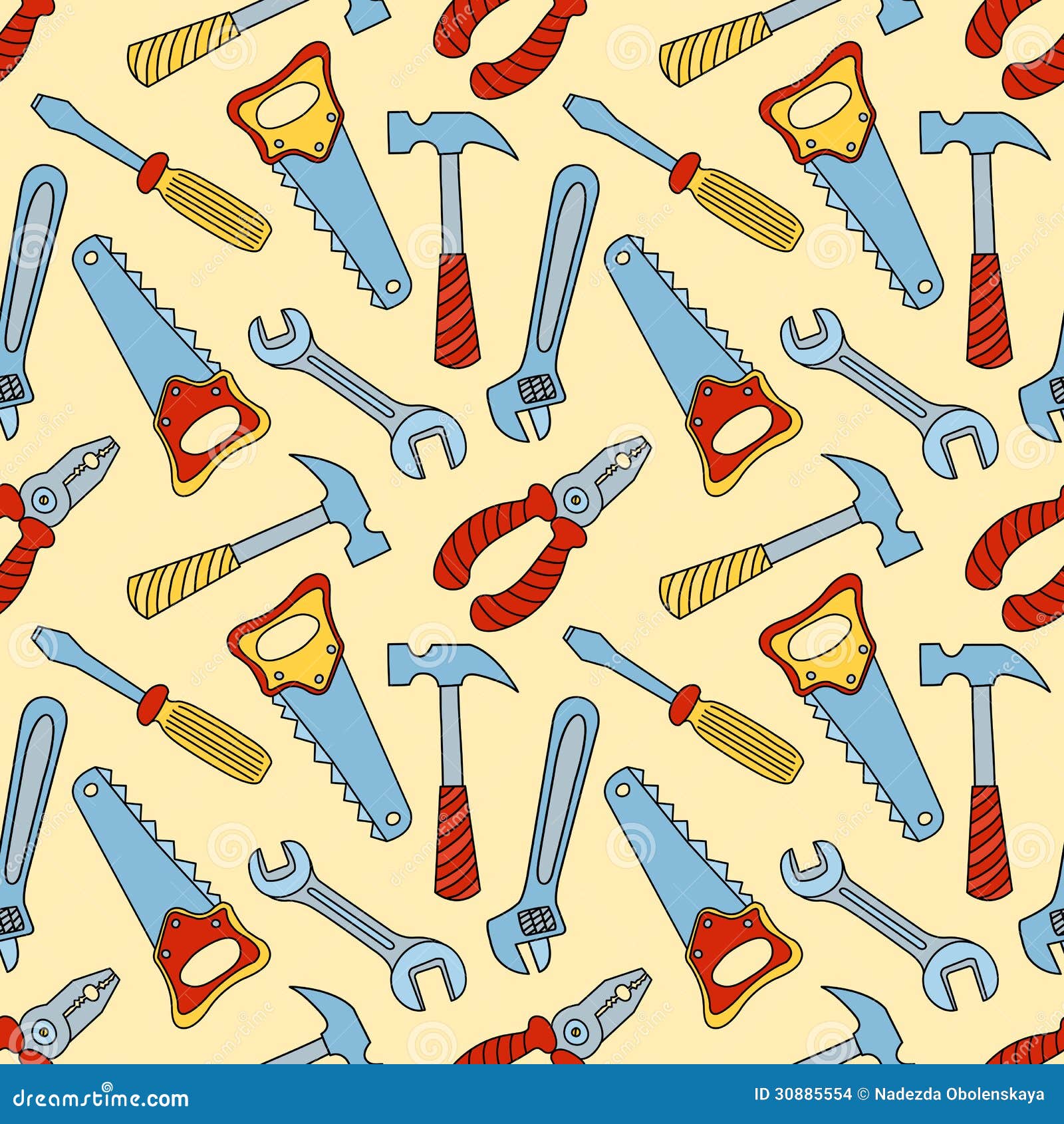 Tools Seamless Color Pattern Stock Vector - Illustration of building ...