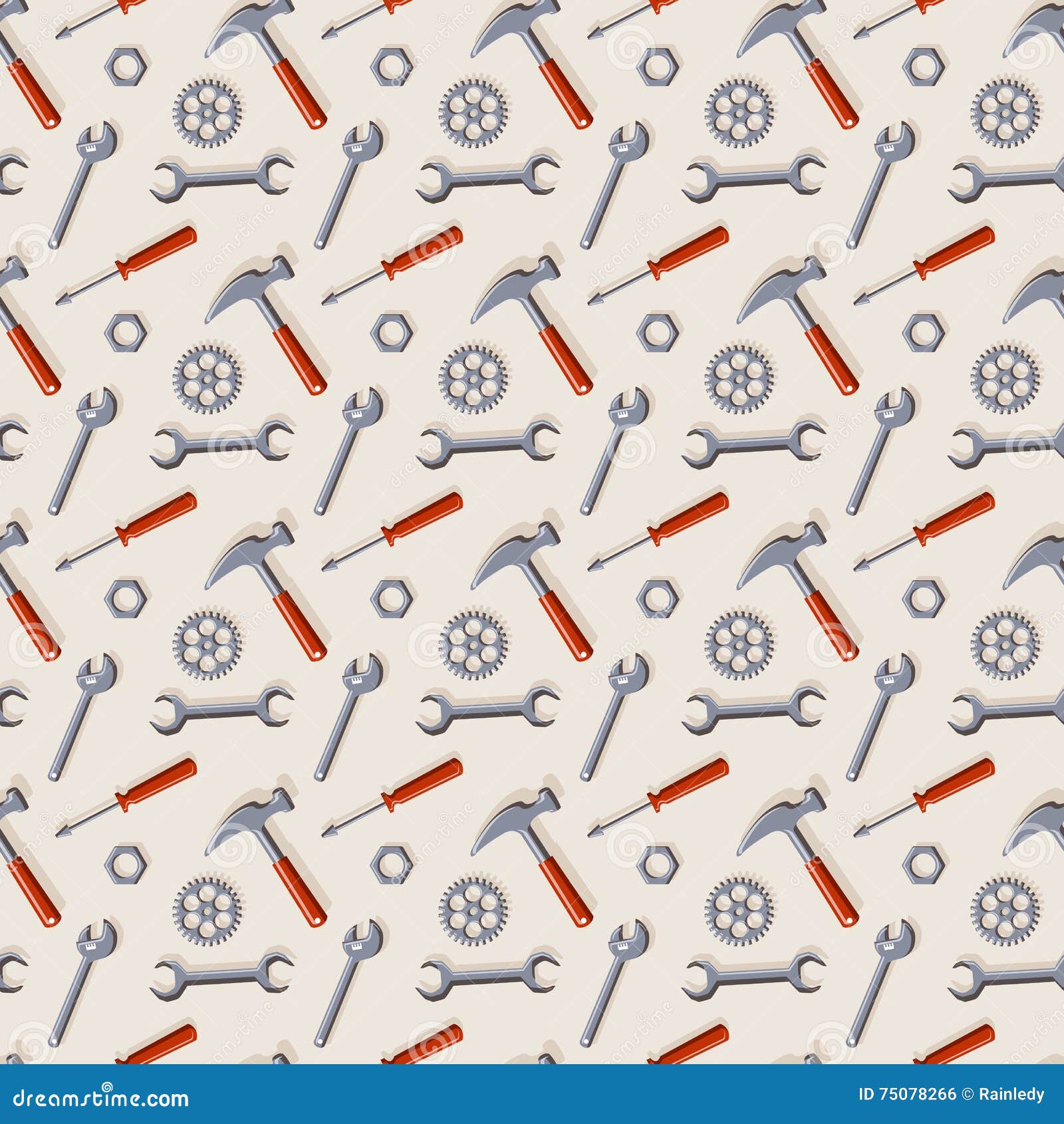 Tools seamless pattern. stock vector. Illustration of industrial - 75078266