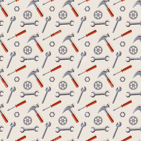 Tools seamless pattern. stock vector. Illustration of industrial - 75078266