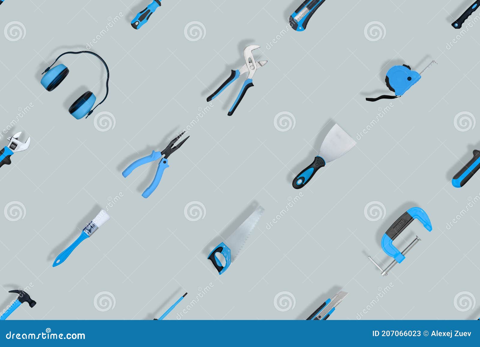 Various Construction Tools on a Bright Background.Tools Seamless ...