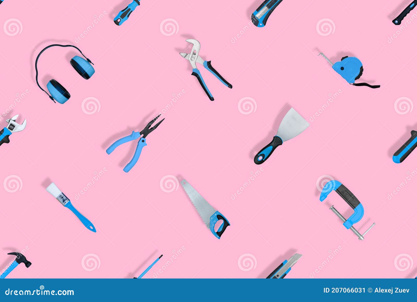 Various Construction Tools on a Bright Background.Tools Seamless ...