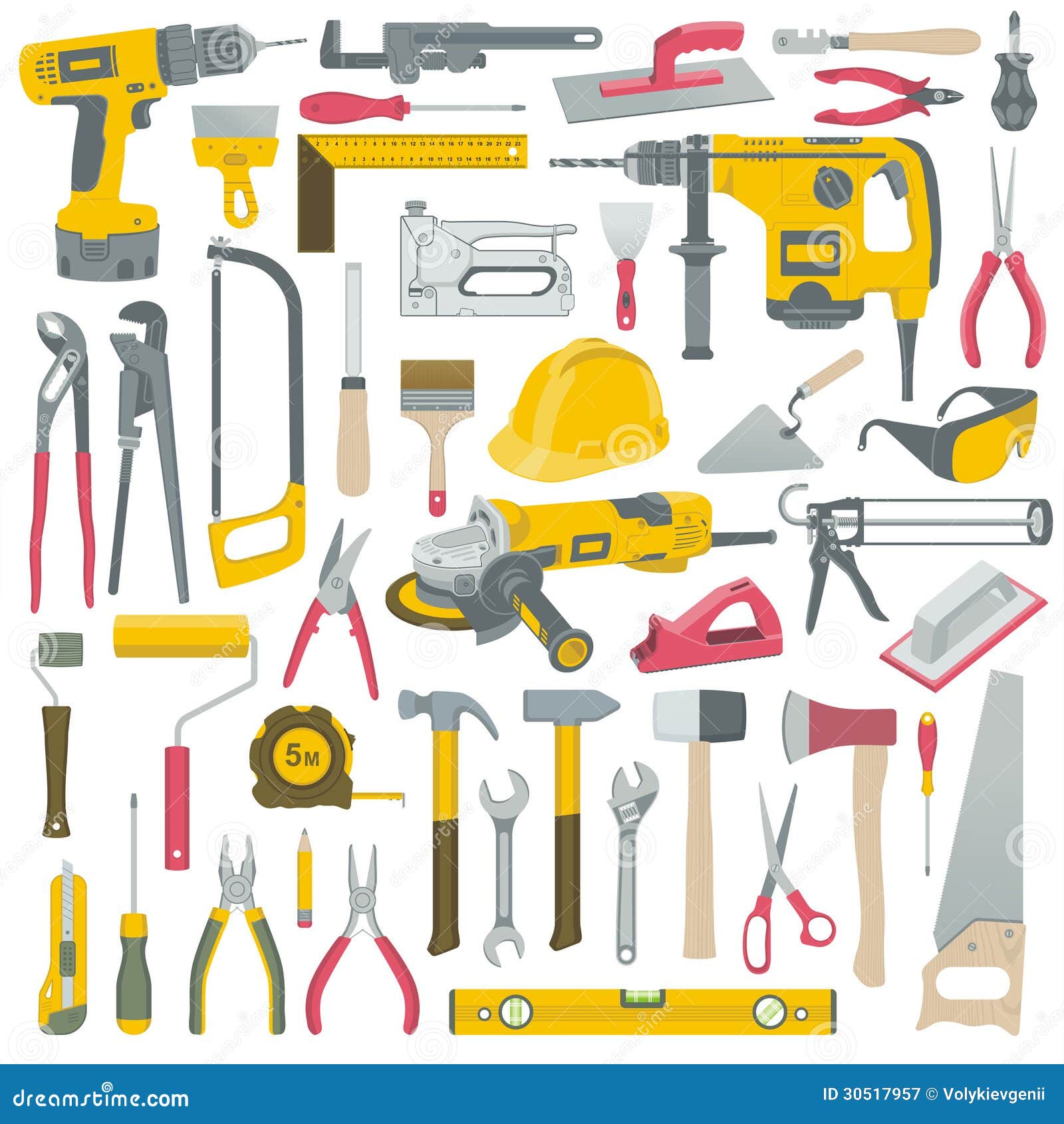 Tools set stock vector. Illustration of carpentry, screwdriver - 30517957