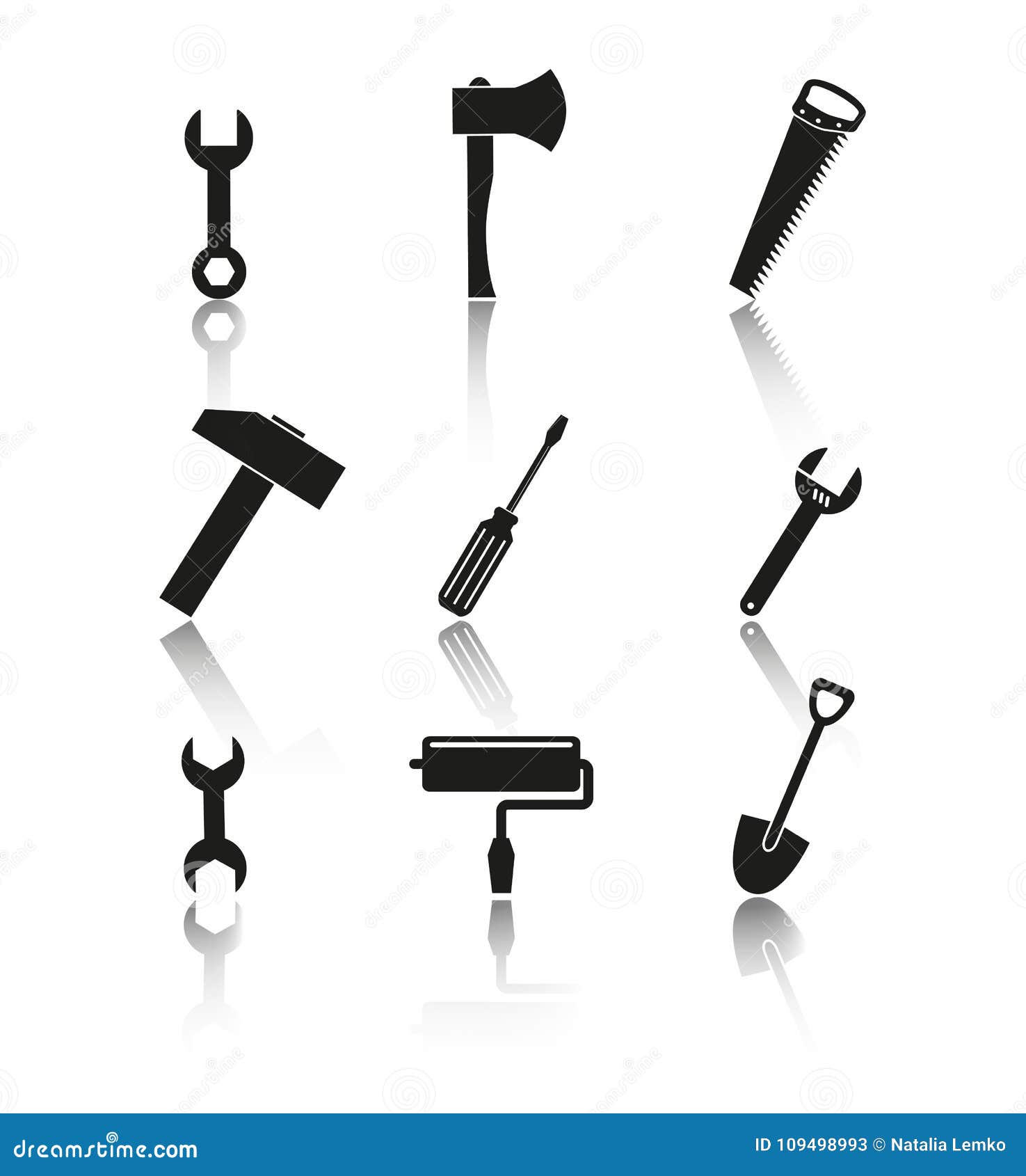 Tools of set icons stock vector. Illustration of symbol - 109498993