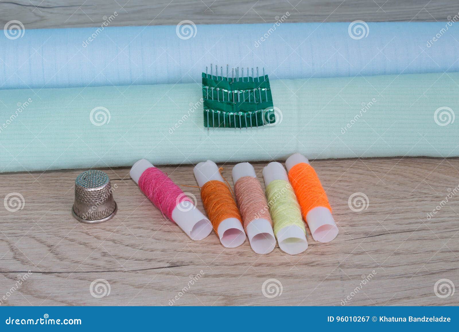 Tools for Sewing for Hobby Set on Wooden Table Background Top View ...