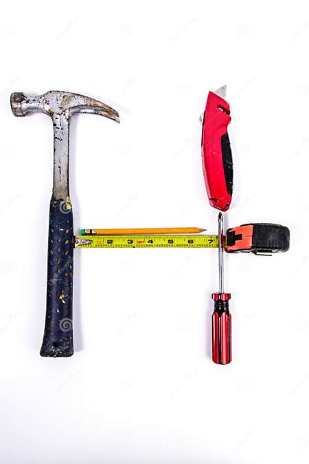 Tools in Shape of H for Home Improvement Stock Image - Image of knife ...