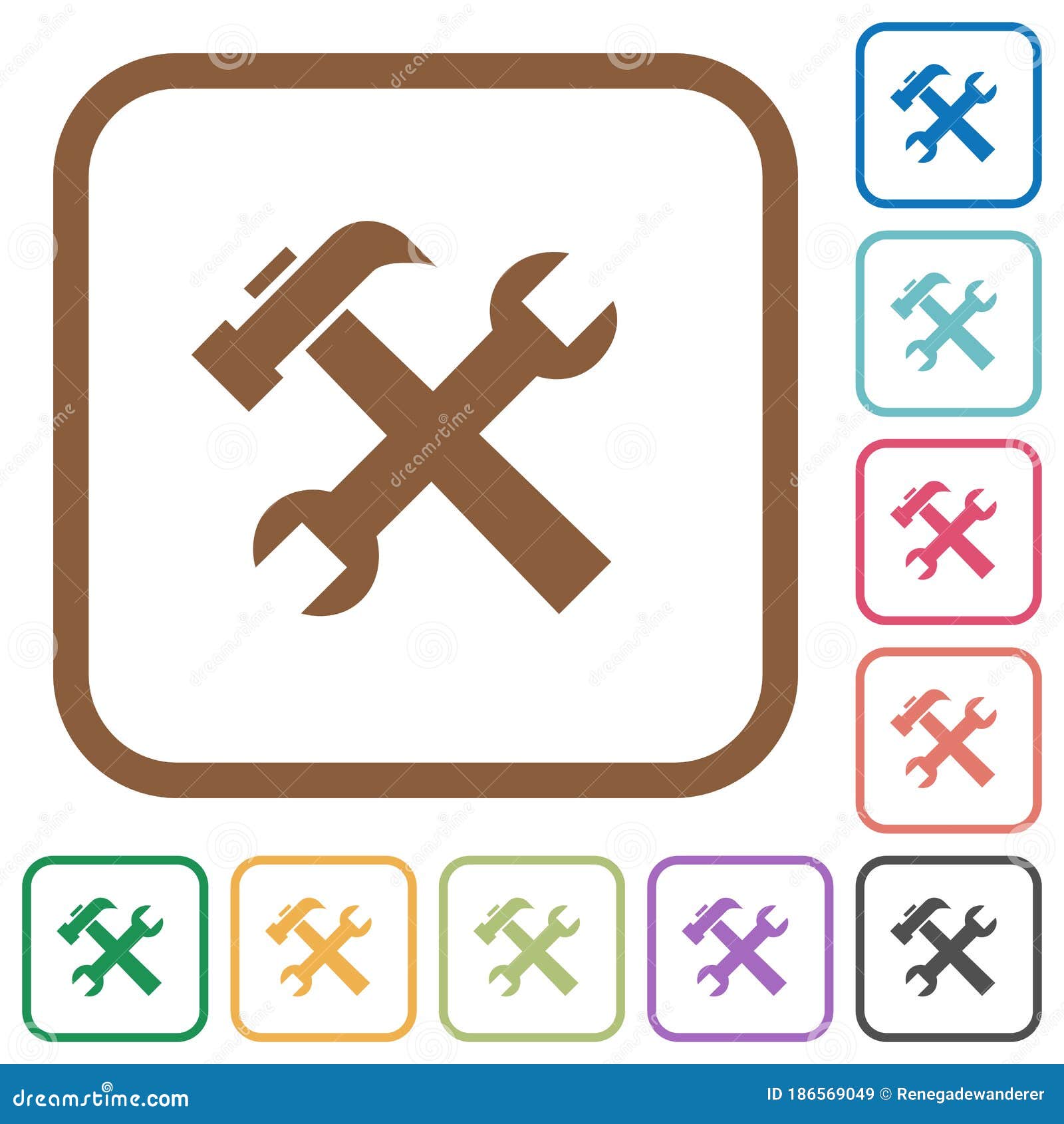 Tools simple icons stock vector. Illustration of buttons - 186569049