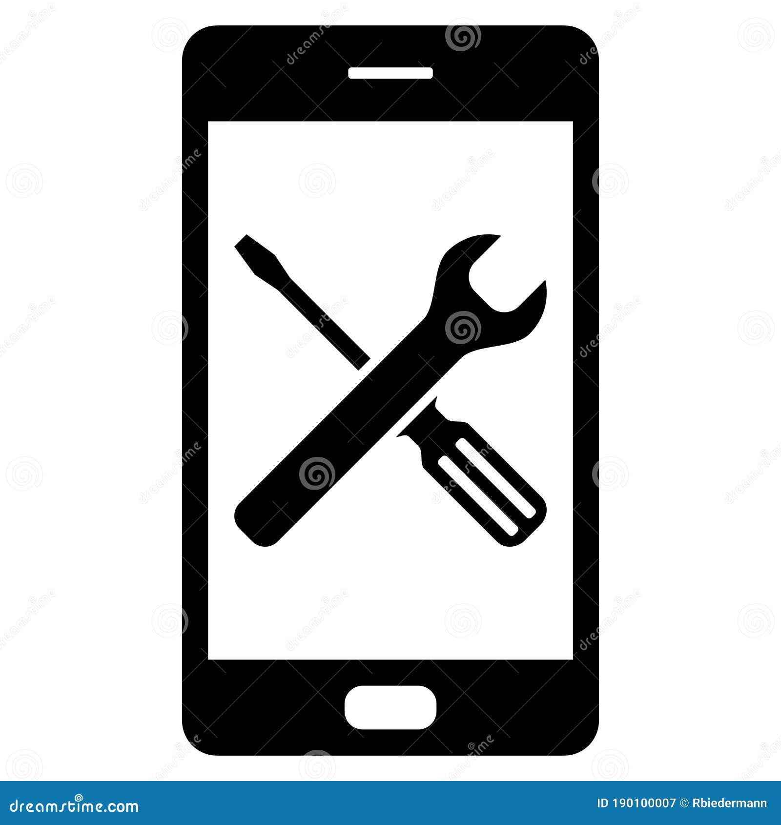 Tools and smartphone stock vector. Illustration of phone - 190100007