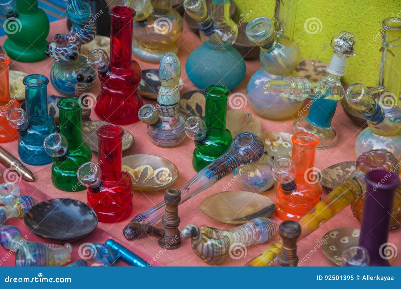 Tools for Smoke at Market in India, North Goa, Arambol Stock Image ...