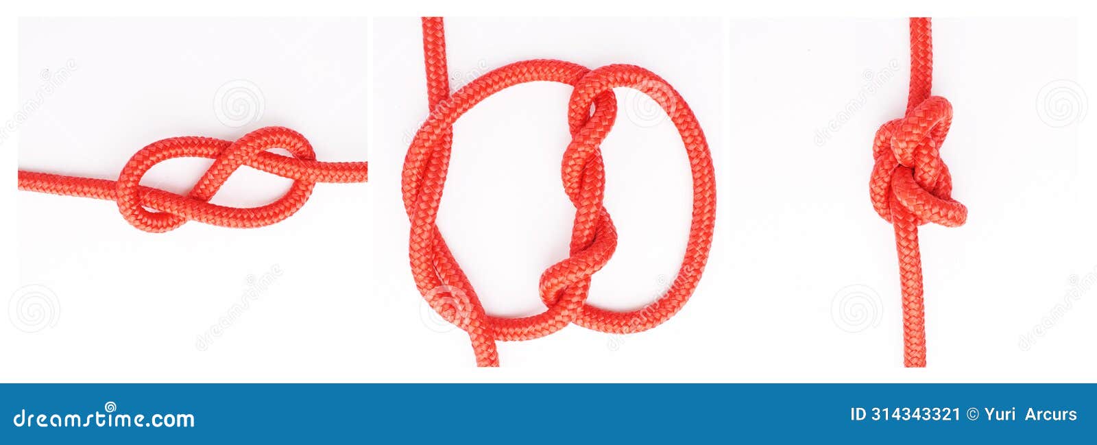 Tools, Steps or How To Tie Knot on White Background in Studio for ...