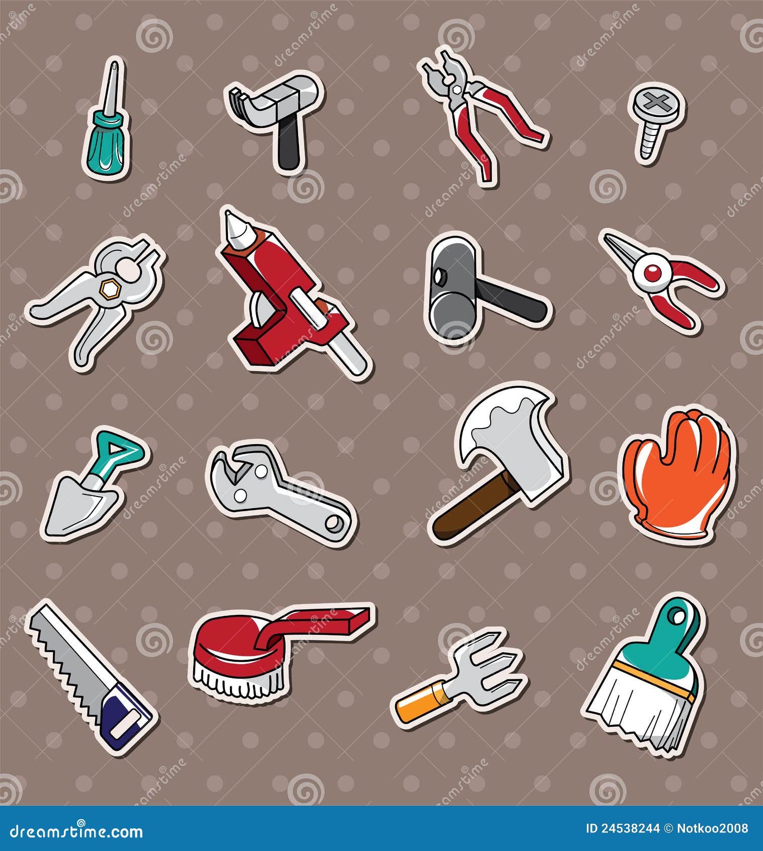 Tools stickers stock vector. Illustration of level, business - 24538244