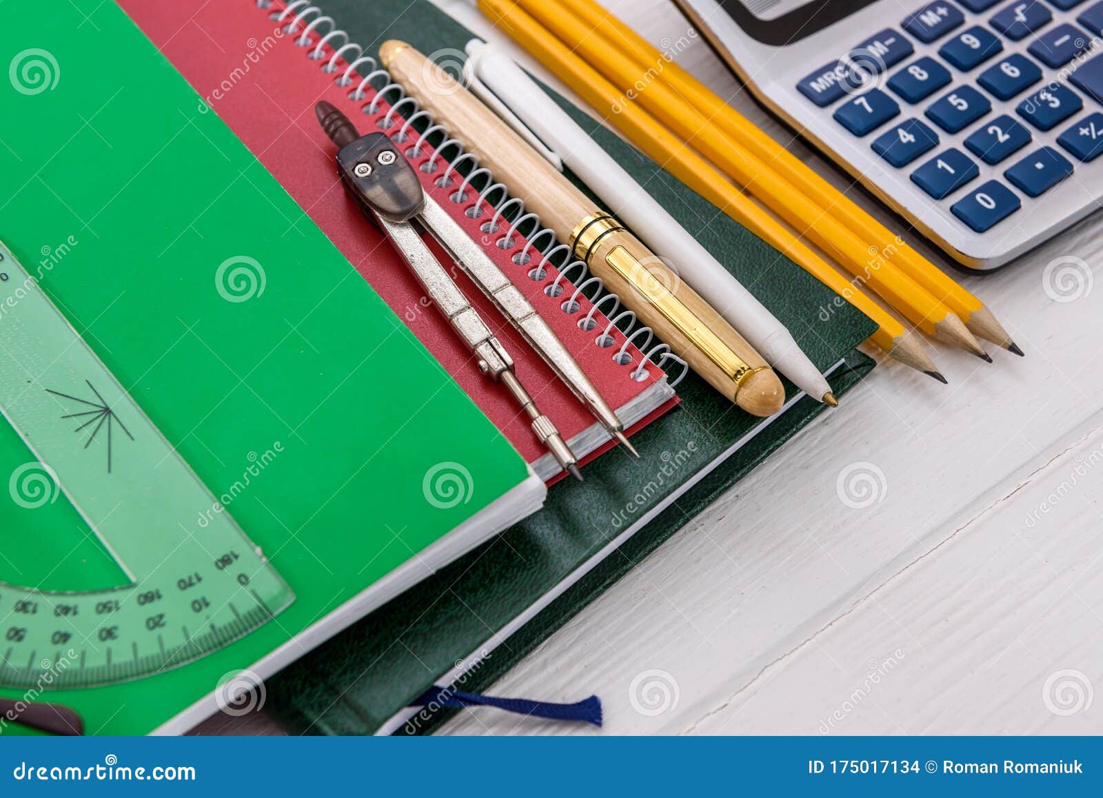 Tools for Studying on Table Close Up Stock Photo - Image of table ...