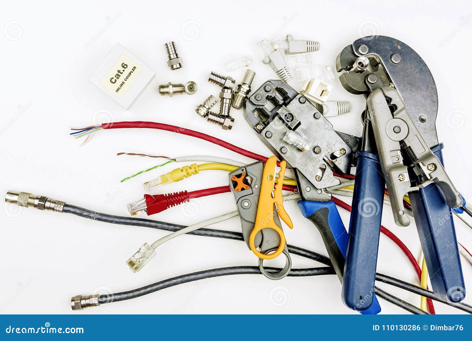 Tools and Supplies for the Installation of Internet and Televisi Stock ...