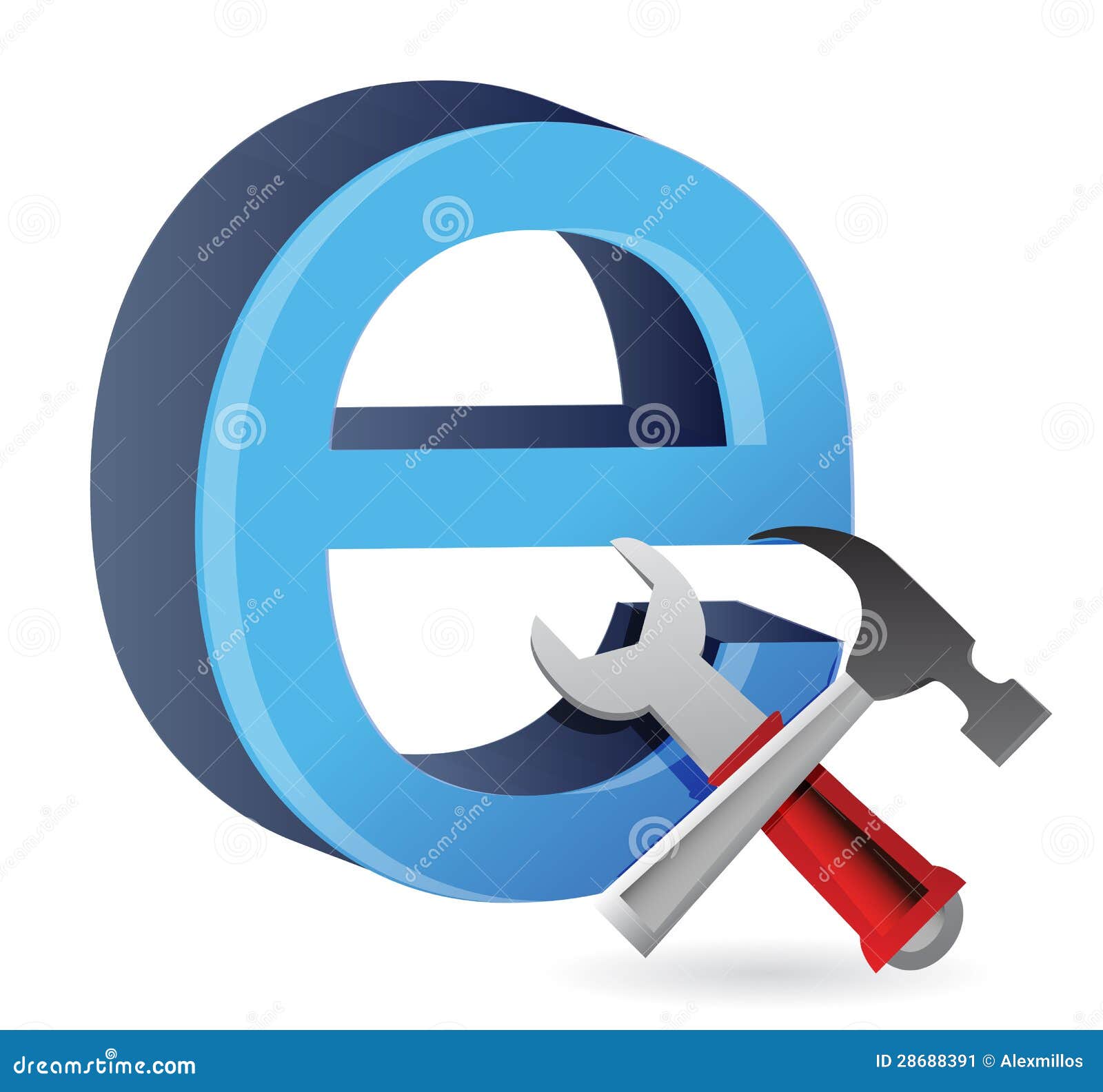 Tools with Symbol for Internet. Stock Illustration - Illustration of ...