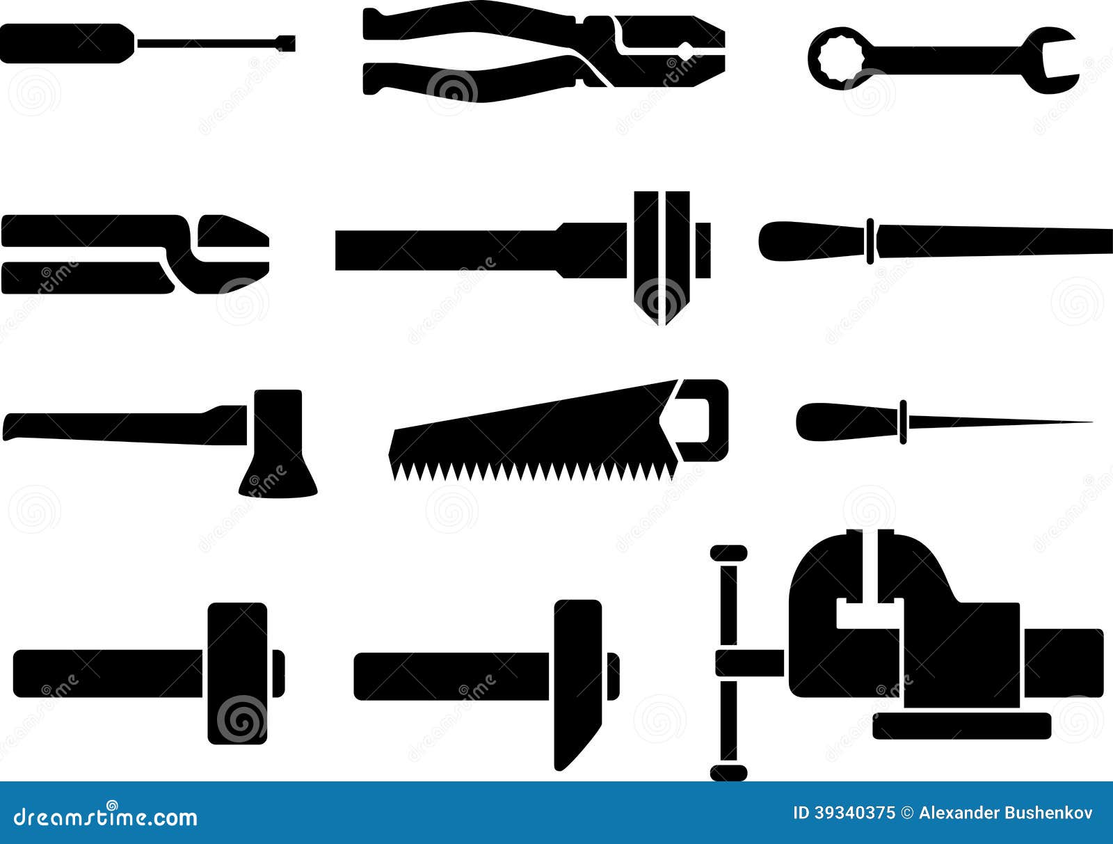 Tools symbols stock vector. Illustration of clamp, home - 39340375
