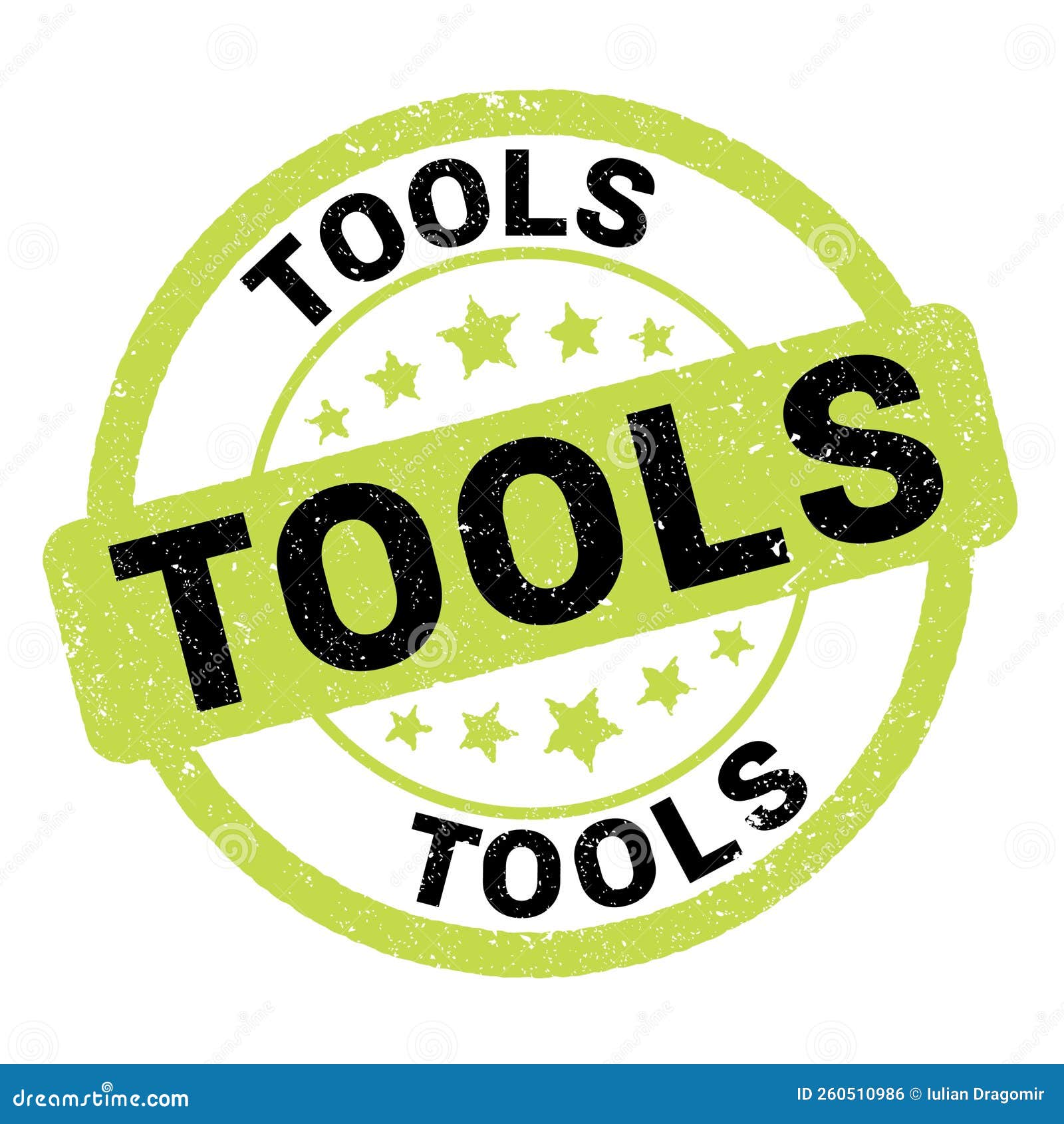 TOOLS Text Written on Green-black Stamp Sign Stock Illustration ...