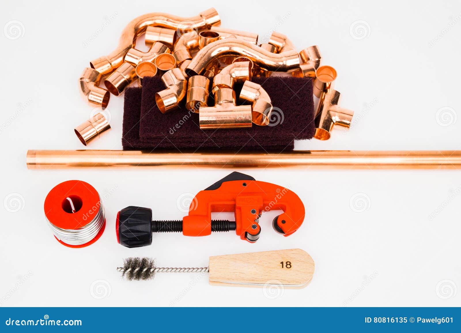 Tools To Copper Installation Stock Image - Image of brush, solder: 80816135